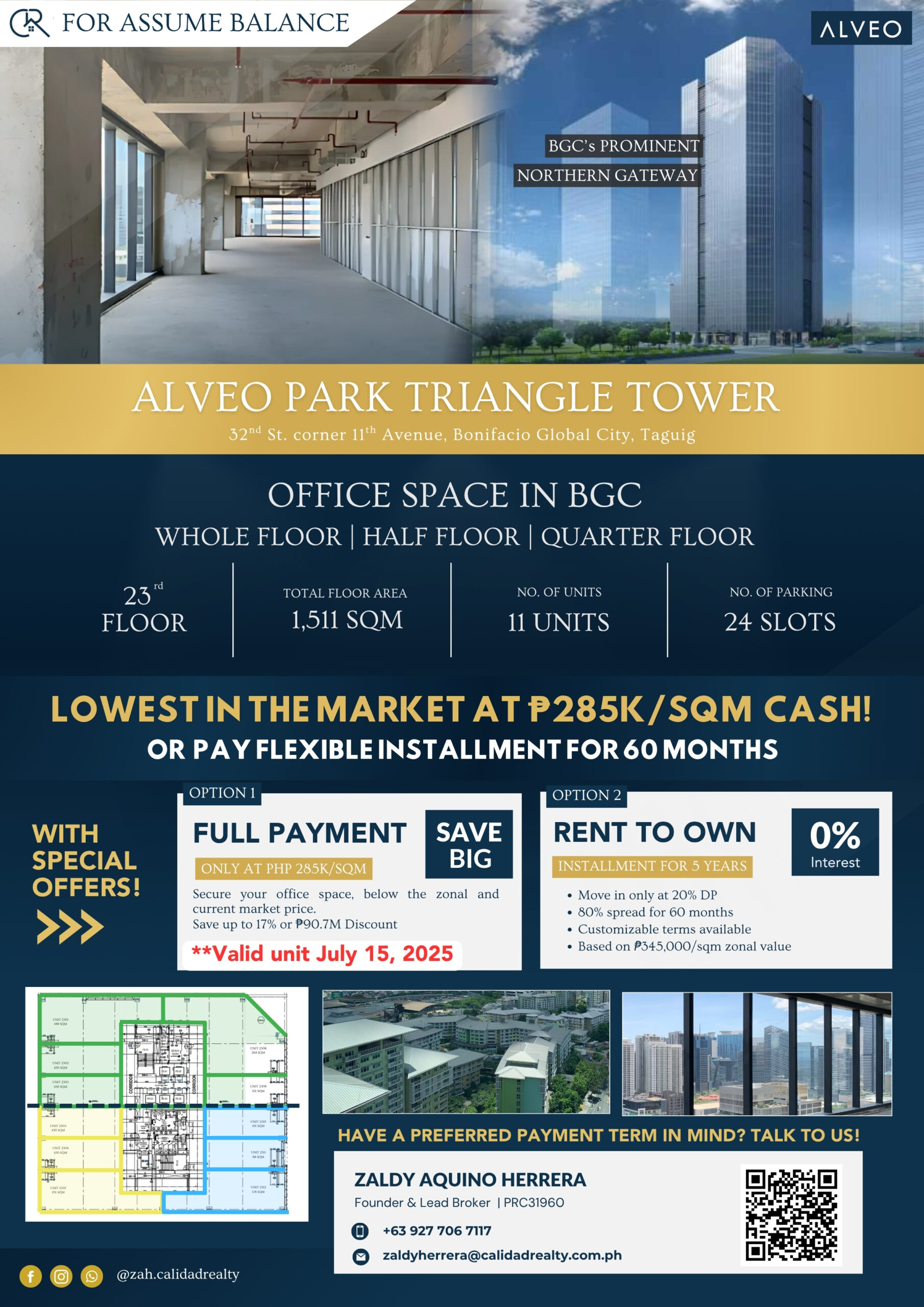 RENT TO OWN OFFICE SPACE IN BGC! | Calidad Realty